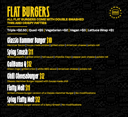 Hammer Burger Menu | Santa Ana's 1st Smash Burger Restaurant